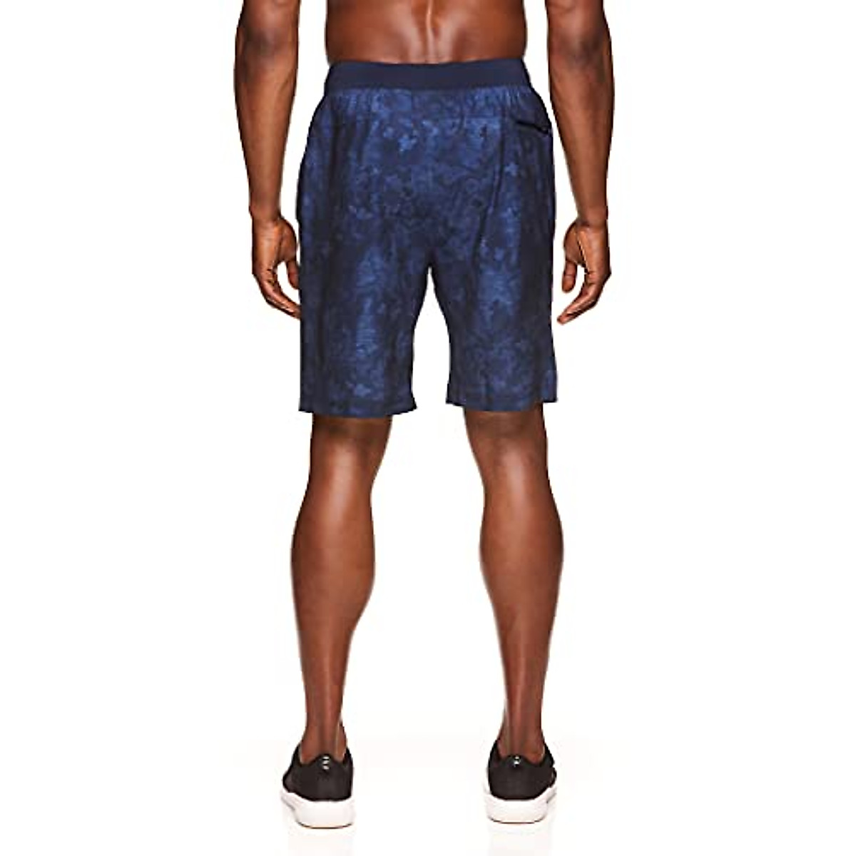 Gaiam Men's Yoga Shorts - Athletic Gym Running and Workout Shorts with Pockets - Warrior Navy Camo, Small