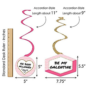 Big Dot of Happiness Be My Galentine - Galentine’s and Valentine’s Day Party Hanging Decor - Party Decoration Swirls - Set of 40