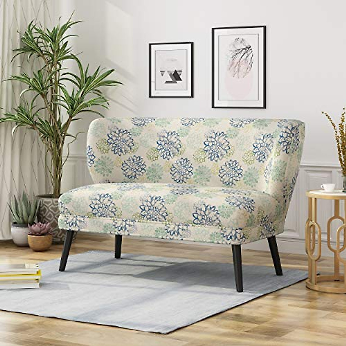 GDFStudio Christopher Knight Home Dumont Modern Farmhouse Fabric Settee, Print