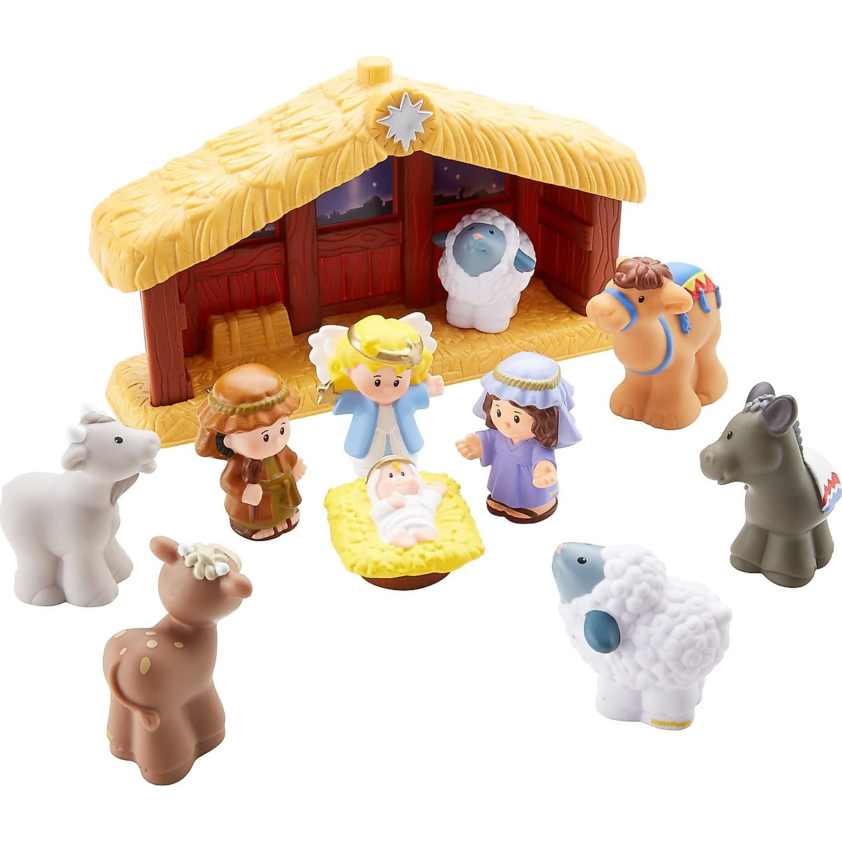 Fisher-Price Little People Toddler Toy Nativity Christmas Playset, Stable with 10 Figures for Preschool Pretend Play Kids Ages 1+ Years