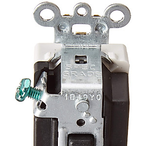 Leviton 56081-2W 3-Amp 24-Volt Decora Plus Rocker Double-Throw Ctr-OFF Momentary Contact Single-Pole AC Quiet Switch, White