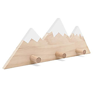 Huray Rayho Mountain Peak Wall Hook Wooden Snowy Mountain Kids Nursery Decor Woodland Adventure Entrance Coat Towel Hook Scandinavian Rustic Hanging Decors Housewarming Newborn Baby Shower Gifts