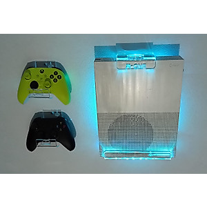WALL MOUNT FOR XBOX ONE WITH MULTICOLOR LED LIGHTING KIT + 2 CONTROL MOUNT (one FAT (first generation))
