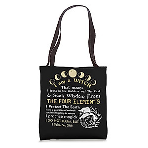 I Am A Witch Pagan Witch Affirmation Occult Wicca Witchcraft Tote Bag