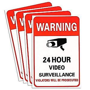 IDAODAN Dummy Security Camera, Fake Cameras CCTV Surveillance System with Realistic Simulated LEDs for Home Security + Warning Sticker Outdoor/Indoor Use (4 Pack)