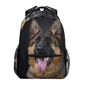 TropicalLife German Shepherd Dog Backpacks School Bookbag Shoulder Backpack Hiking Travel Daypack Casual Bags