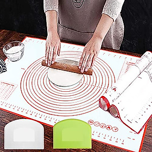 TANGN Pastry Mat Large Silicone Baking for Rolling Out Dough, Fondant Dough Kneading Cutting Non Stick Slip, Pie Bread Cookie BPA Free with Measurements, Red (20 x 28 inch) (BM-001)