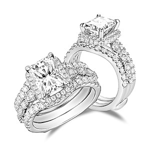 DovEggs Moissanite Enhancer Wedding Rings,Half Eternity Band, 0.85CTW G-H-I 2.2mm Width Moissanite Lab Created Diamond Half Eternity Wedding Band Sterling Silver for Women (Wedding Band Only 6.5)