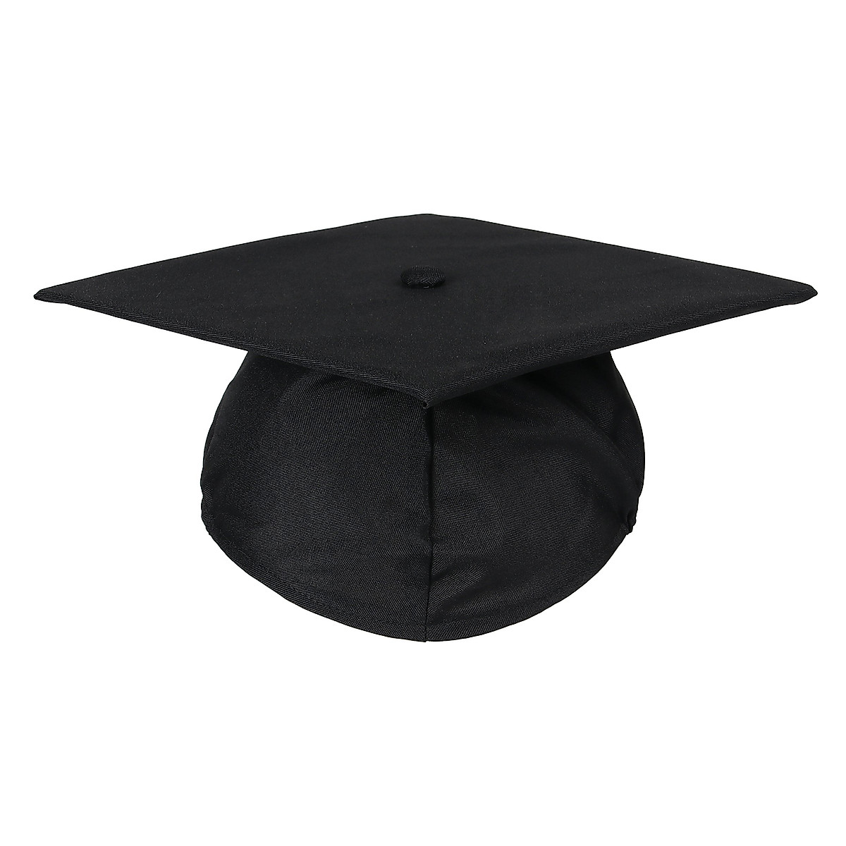 FtyFty Unisex Adult Matte Graduation Cap with Tassel Year Charm (Black with white)