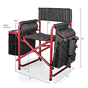 ONIVA - a Picnic Time Brand Fusion Original Design Outdoor Folding Chair, Gray with Red Frame , 33 x 7 x 21