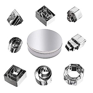 24 Geometric Stainless Steel Metal Cutting Dies (Pastries, Dough, Pie Crust, Fruit, Fondant, Clay),10 Eye Style Fruit Forks