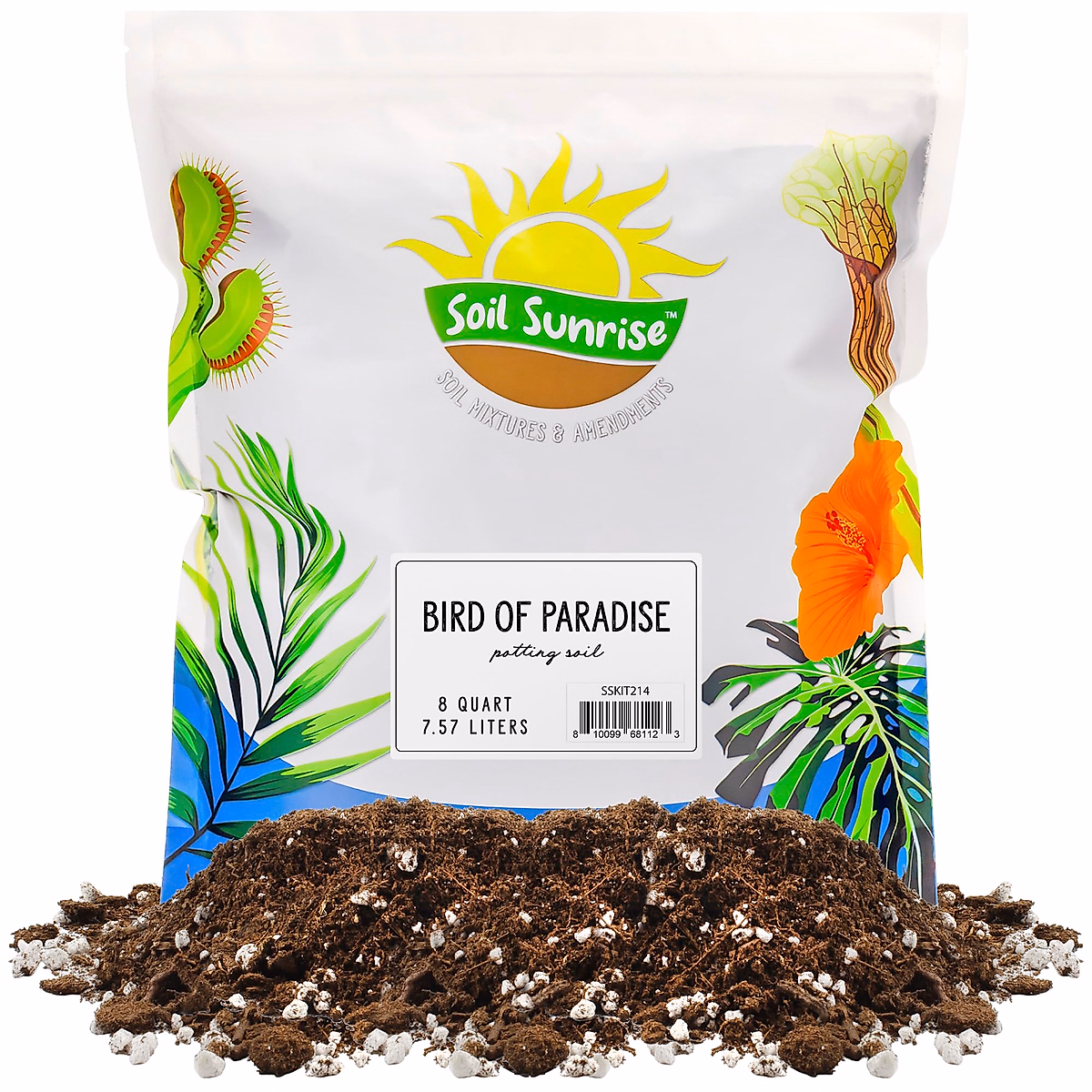 Bird of Paradise Potting Soil Mix (8 Quarts), All Natural Mix for Indoor/Outdoor Container Tropical Plants