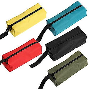 5 Pack Canvas Zipper Pouch, Multipurpose Zipper Tool Bag, Versatile Hand Tool Pouch tote Bag, Heavy Duty Tool Zipper Organizer Storage Bag, Tools Gifts For DIY Handyman Dad (5 color assorted)