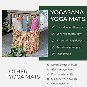 Yogasana Organic Cotton Yoga Mat - Non Slip Hand-Woven Foldable Yoga Rug Provides Excellent Comfort, Traction & Support-Travel Extra Thick Yoga Mats for Indoor & Outdoor Use - 24 x 72 Inches, Sand