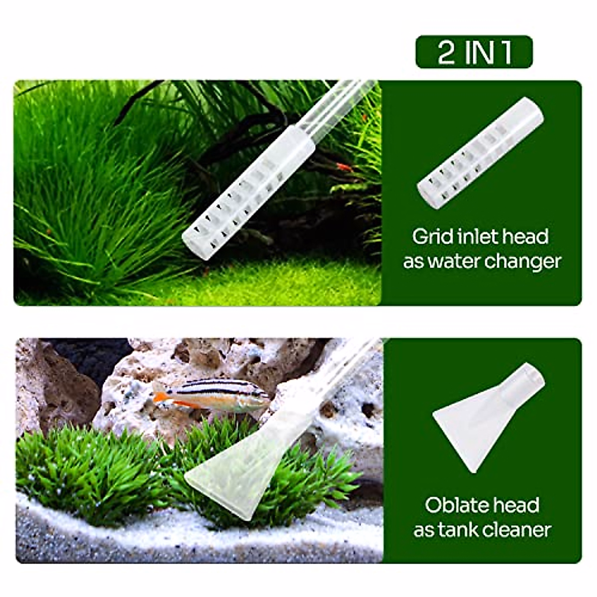 REPTIZOO 15 Gallon Full Glass Reptile Terrarium 12" x 12" x 24" Knock-Down Glass Tank and Siphon Gravel Cleaner Set, Small Habitat for Reptile Chameleon, Tree Frogs, Arboreal Geckos,Lizard