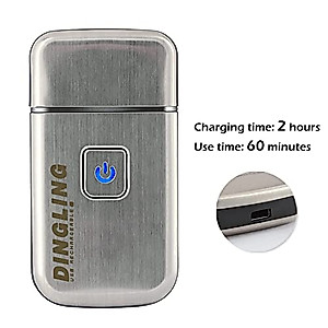 Men Electric Ultra Thin Razor, Rechargeable Single Razor, Reciprocating Mini Electric Razor for Facial Care Beard Trimmer, Cordless USB Travel Razor, Silver