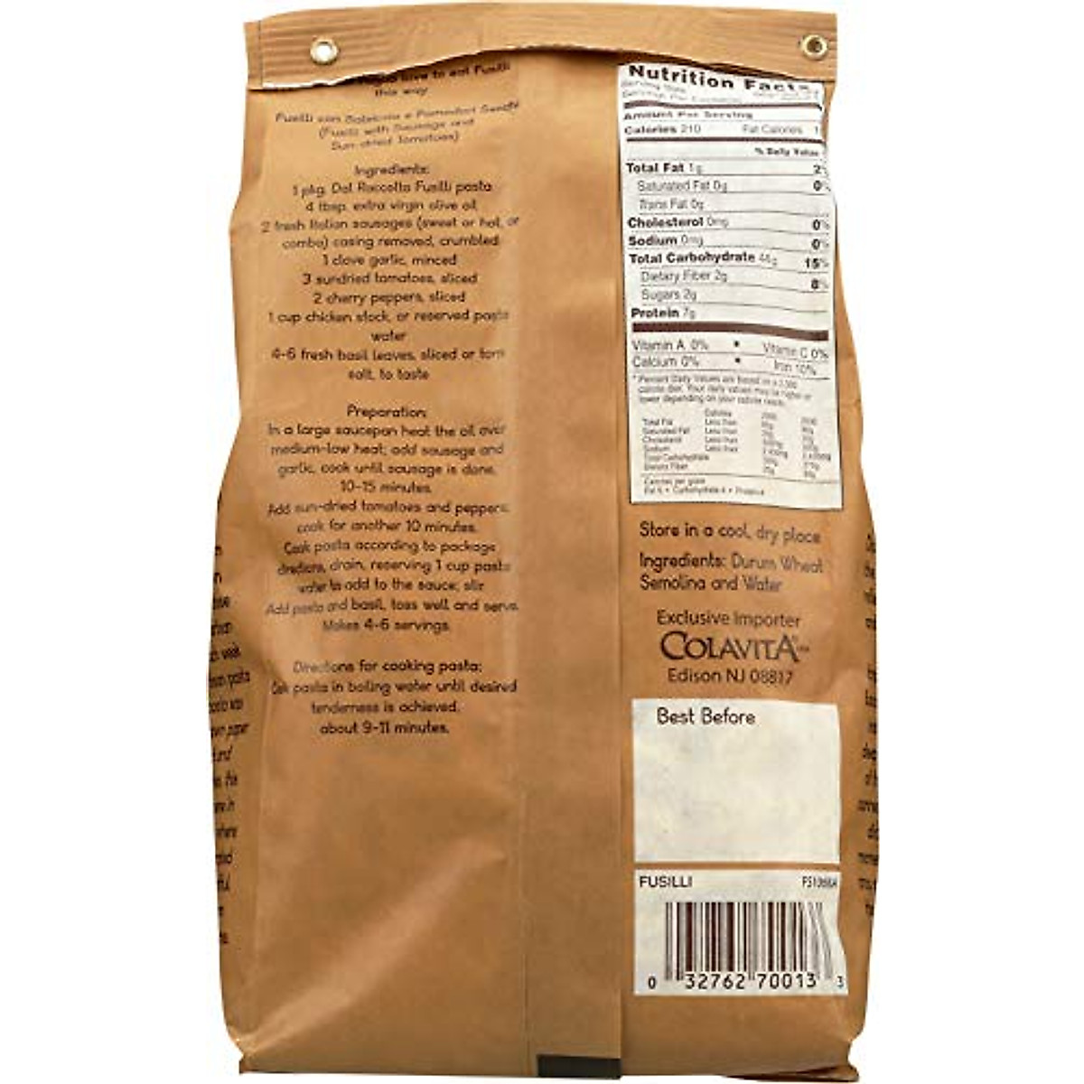 Dal Raccolto Pasta - Fusilli Pugliesi, 1 lb Bag