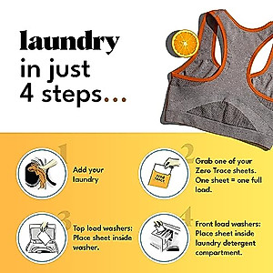 Zero Trace Laundry Detergent Sheets (72 Loads, Fresh Scent) Plastic Free Eco-friendly Safe for Sensitive Skin (Active Wear)