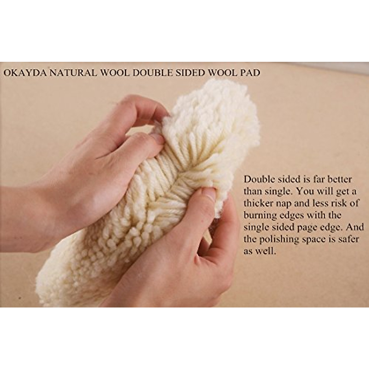 OKAYDA Genuine Wool Polishing Waxing Pads Buffing Pads for Car Polisher Boat Polisher 7' Single Sided / 7 Double Sided (Double Sided)