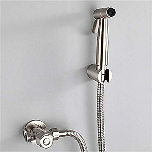 MINJING Stainless Steel Toilet Hand Held Bidet Faucet Sprayer Bidet Set Sprayer Toilet Spray for Bathroom Self Cleaning Shower Head B