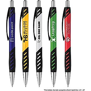 Ummah Promotions Personalized Meteor Plastic Ballpoint Pen Printed with Your Logo/Company Information/Name - 250 QTY