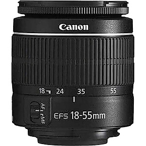 Canon EOS Rebel T100 DSLR Camera w EF-S 18-55mm f/3.5-5.6 III Lens + EF-S 55-250mm f/4-5.6 is STM Lens + 500mm f/8 Focus Lens + 2X 64GB Memory + Case + Filters + Tripod + More (35pc Bundle)