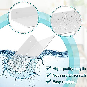 Geelin 4 Pcs Acrylic Floating Shelves White Acrylic Wall Shelf Small Wall Mounted Acrylic Shelves with Adhesive Screw for Wall Corner Bathroom Book Storage Decoration, 7.9 x 4.7 x 1.6 inches