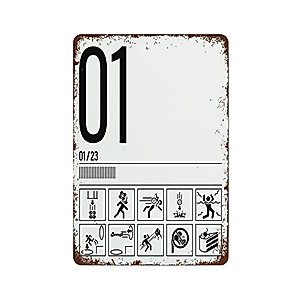 NAMEY Portal Test Chamber Icons,Game Poster, Game Room Decor, Aperture Laboratories Game Poster,Best Vintage Fun Home Decor Tin Signs, Vintage Metal Signs, Perfect for Bar Posters 12 x 8 Inch