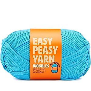 The Woobles Easy Peasy Yarn, Crochet & Knitting Yarn for Beginners with Easy-to-See Stitches - Yarn for Crocheting - Worsted Medium #4 Yarn - Cotton-Nylon Blend