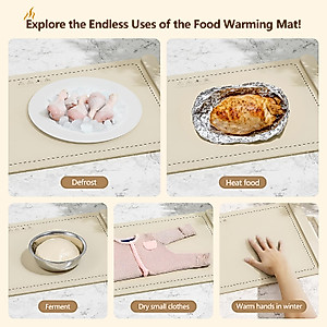 Food Warming Mat, Electric Warming Tray With 6 Level Temperature and 6 Hours Timer, Upgrade High-tech Graphene Heating Film, Fast Full Surface Heating Mat, Roll Up& Hang Food Warmer for Parties Buffet