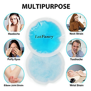 LotFancy Ice Pack for Injuries Reusable, 8 Small Gel Heating Cooling Pads with Cloth Backing, Hot Cold Therapy for Eyes After Surgery, Face, Breastfeeding, Wisdom Teeth, Jaw, Headache, Sinus Relief