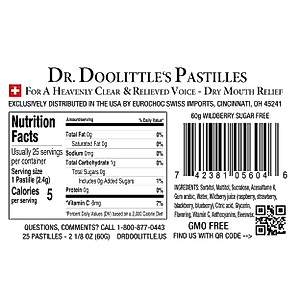 Dr. Doolittle’s Sugar Free Soft Fruit Pastilles for Voice and Throat, Wild Berries Flavor, Multipack of 2.12 Ounce Tin, 3 Pack and .33 Ounce Travel Size Bag, 20 Pack