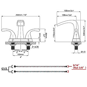 Waterfall Bathroom Faucet FRANSITON Bathroom Sink Faucet 4 Inch 2 Handle 3 Hole w/Pop Up Drain, Lead-Free Faucet for Bathroom Sink, Oil Rubbed Bronze Lavatory Faucet Basin Faucet Mixer Taps