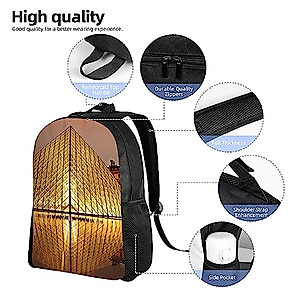 QQLADY Louvre Museum in Paris Travel Backpack for Women Men Carry On Backpack Waterproof 15.6inch Laptop Backpack Hiking Casual Bag Backpack