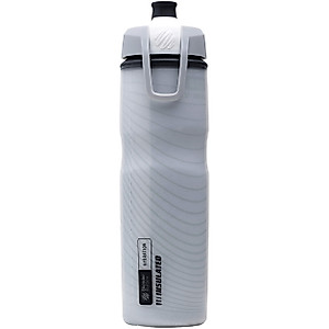 BlenderBottle Hydration Halex Insulated Squeeze Water Bottle with Straw, 24-Ounce, White
