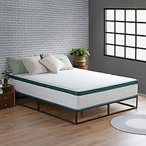 PrimaSleep 9 Inch Modern Metal Bed Frame/Mattress Foundation/Steel Slats/No Box Spring Needed/Sturdy/King Size/Black