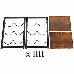 IBUYKE Rustic Wood 6 Bottles Wine Rack for Countertop,3 Tier Free Standing Wine Rack,Wine Bottle Holder Stand Organizer for Home Decor Bar,Cabinet, Pantry,Countertop TMJ901H