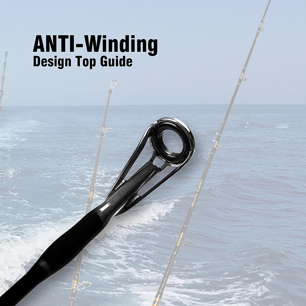 Fiblink Saltwater Jigging Spinning Rod 1-Piece Heavy Jig Fishing Rod (30-50lb/50-80lb/80-120lb, 5-Feet 6-Inch) (80-120lbs)