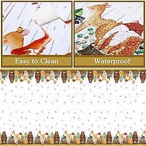 Dianelhall 3 Pcs Woodland Tablecloth, Woodland Animals Baby Shower Decorations Forest Animals Table Covers for Baby Shower Table Cloth (Boy)
