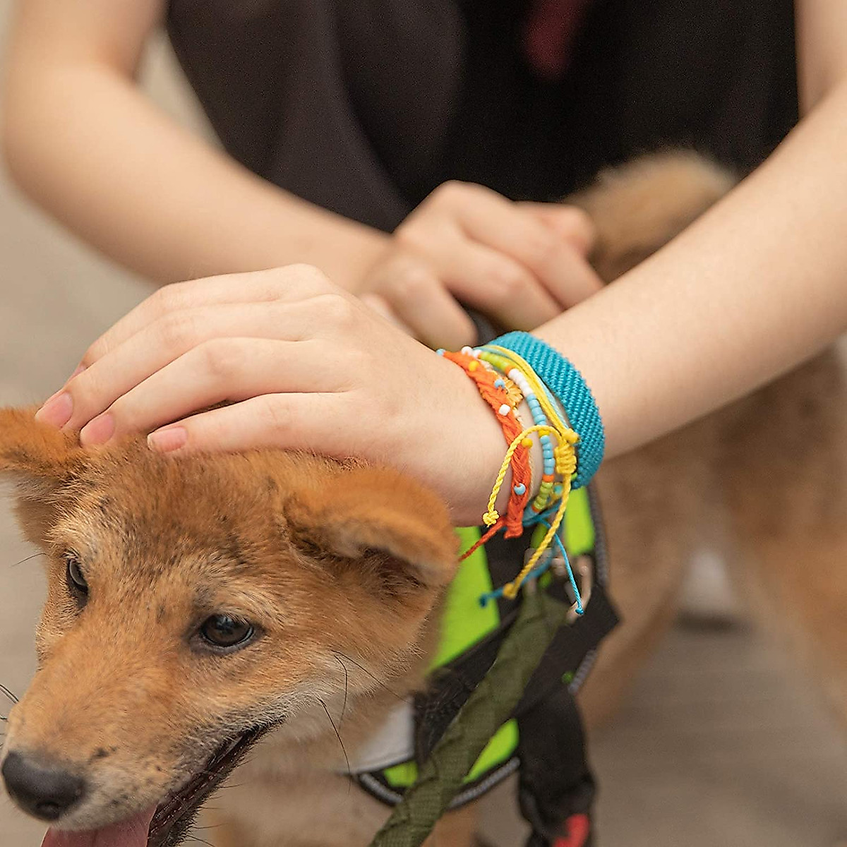 Braided Sunflower Boho String Woven Strand Bracelets Set for Women Adjustable Wrap Rope Charm Wave Jewelry Friendship Waterproof Gift Sunflower