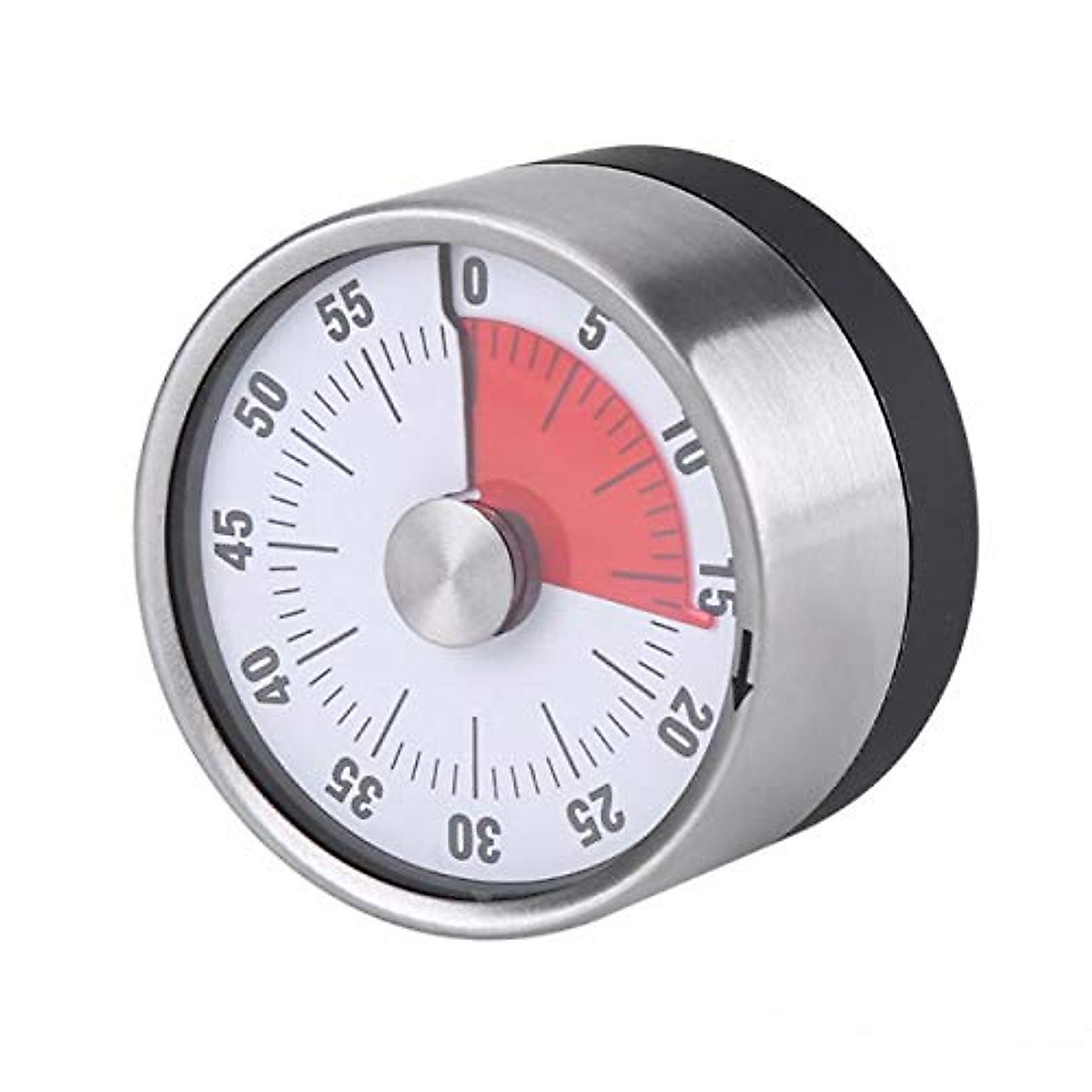 Home Timer Student Learning Office Countdown Timer Mechanical Stainless Steel Kitchen Timing Tool Reminder (White)