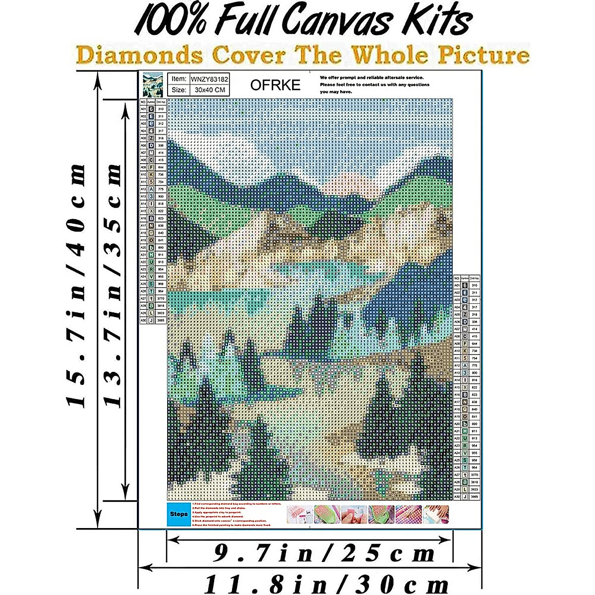 OFRKE Diamond Painting Mountain and Sun Kit,Diamond Art Kits for Adults and Kids,Abstract Scenery Paint with Diamonds Round for Gift,Home Wall Decor 12"x16"