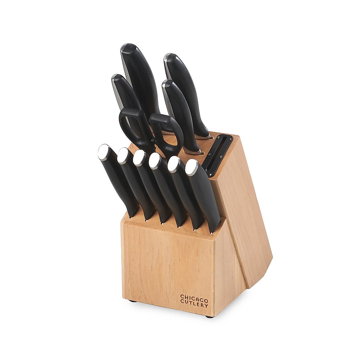 Chicago Cutlery Avondale (12-PC) Built-In Sharpener Kitchen Knife Block Set with Steak Knives, Ergonomic Handles and Sharp Stainless Steel Professional Chef Knife Set