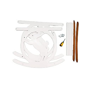 MYBASSINET Moses Basket Rocker Stand Antique White Stand for Baby Infants Durable and Sturdy Natural Wood Rocking Feature Modern Design Safe and Secure Fits Moses Baskets 32.5X16.5X14 Inch