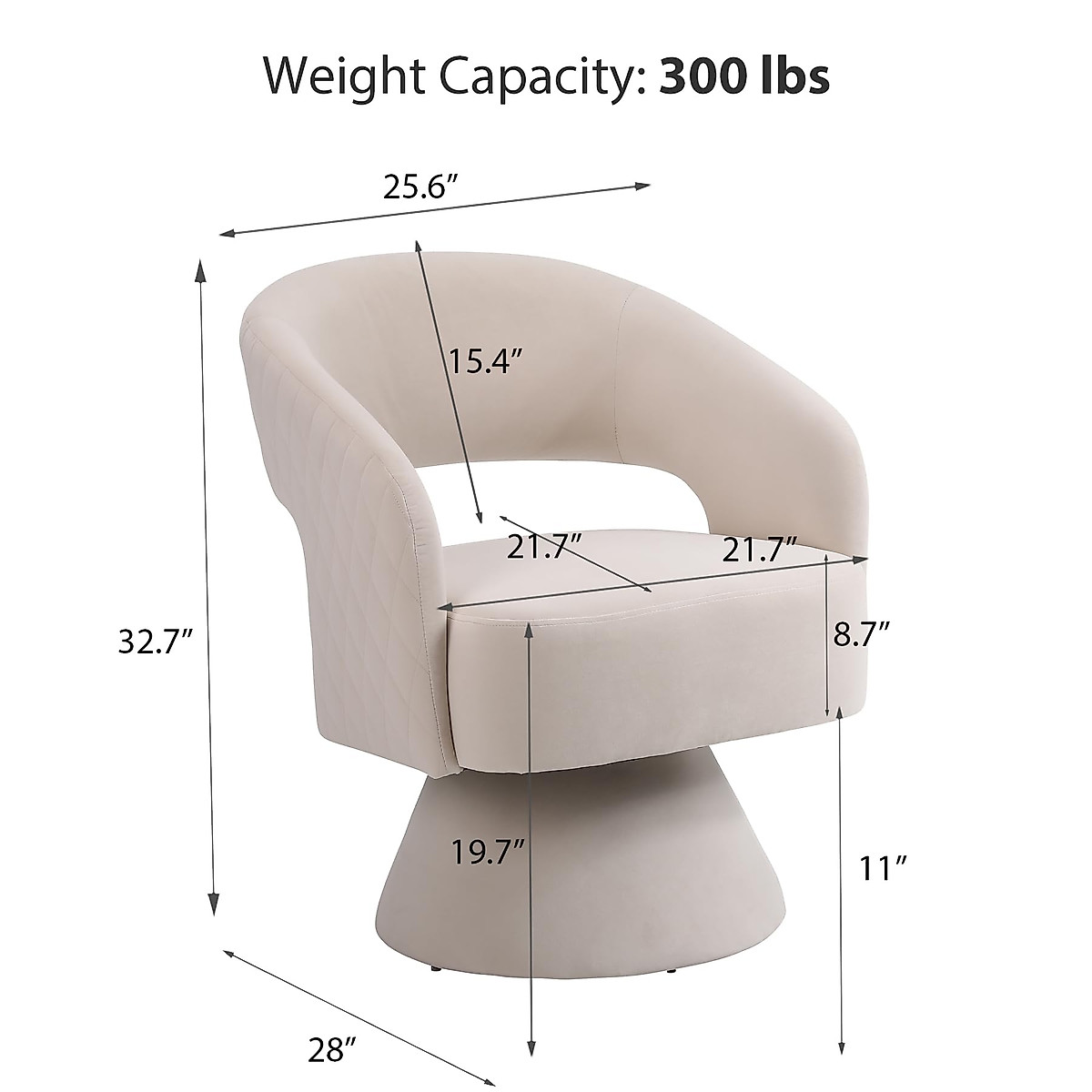 Nolohoo Swivel Barrel Chair Set of 2, Upholstered Swivel Chair for Living Room, 360 Degree Comfy Swivel Chairs with Open Back, Modern Swivel Armchair for Bedroom, Office (Blue, Velvet)