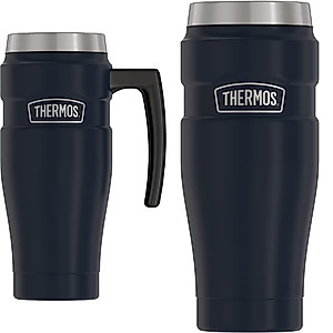 THERMOS Stainless King Vacuum-Insulated Travel Mug (16 Ounce) and Tumbler (16 Ounce) Bundle, Midnight Blue