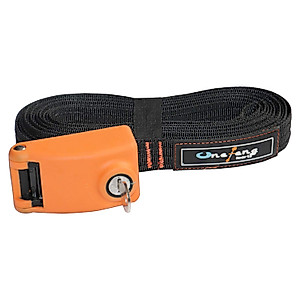 Onefeng Sports Lockable Tie Down Strap with 3 Stainless Steel Cables 'No Scratch' Silicone Buckle to Prevent Anyone from Taking Your Surfboards, Paddle Boards 2 Pack