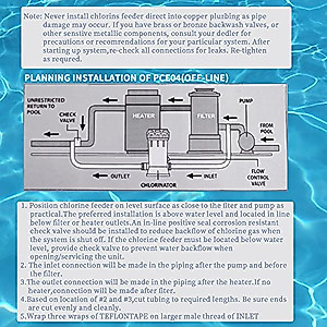 CL220 Off-line Automatic Pool Chlorinator for Swimming Pool Ponds Garden,Replacement for Hayward Chlorine Feeder,Economy in-Line Above-Ground Pool Automatic Chlorine Bromine Feeder,Easy to Install
