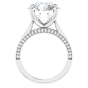 JEWELERYIUM Round Brilliant Cut 6 Carat, Colorless Moissanite Engagement Ring, Wedding/Bridal Ring Set, Solitaire Halo, Antique Anniversary Promise Ring Gift for Her (7.5)