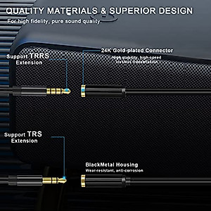 ANDTOBO Aux Connector,3.5mm TRRS Female to Female Stereo Coupler Plug Adapter- 3.3 Ft/40 inch